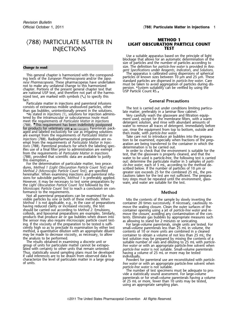 USP 788 | Membrane Technology | Filtration