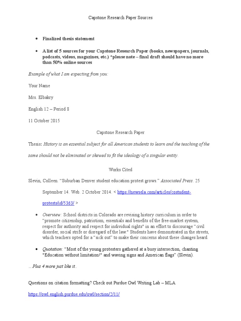 Capstone Research Paper Guide | PDF | Social Science | Wellness