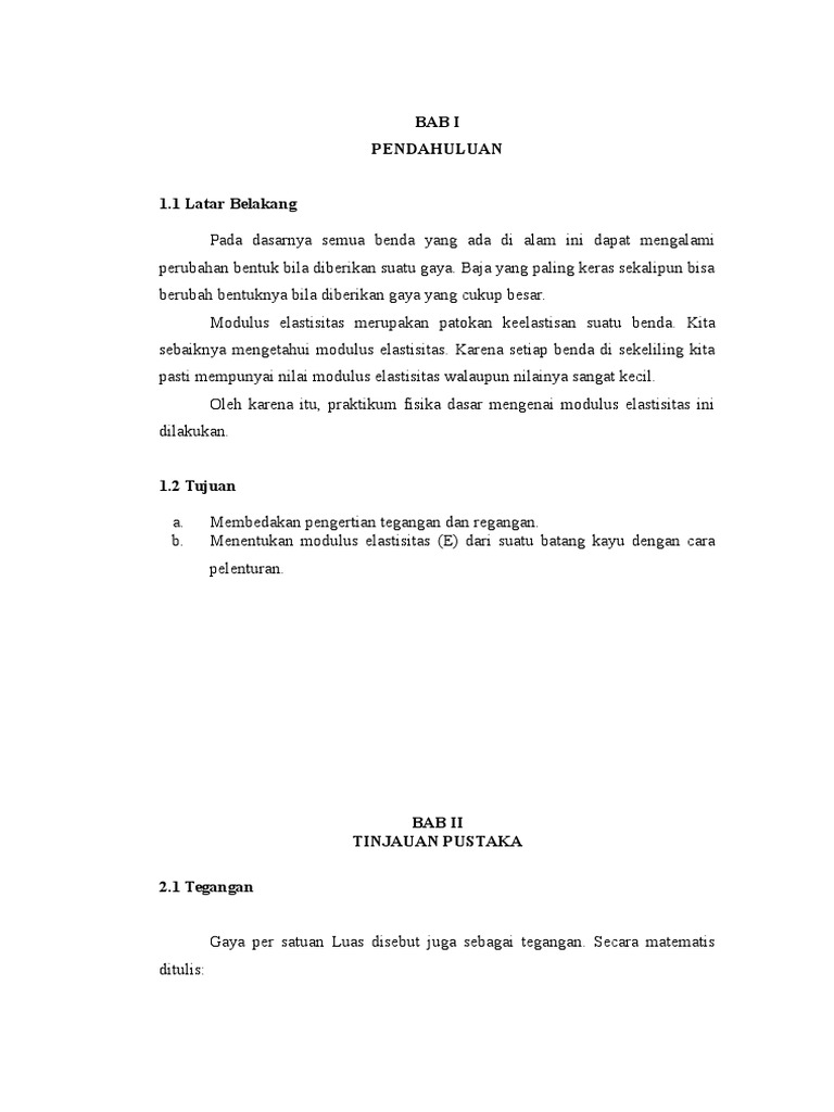 Laprak Modulus Elastisitas | PDF