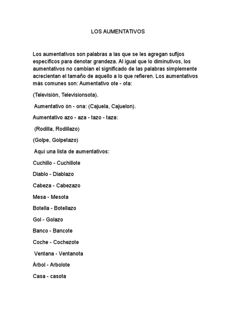 GUIA] Aumentativo e Diminutivo em Espanhol: Como usar e exemplos🚱 Uma ...