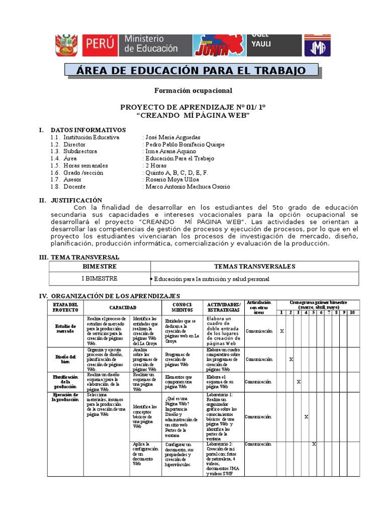 Proyecto de Aprendizaje EPT | PDF | Red mundial | Internet y web