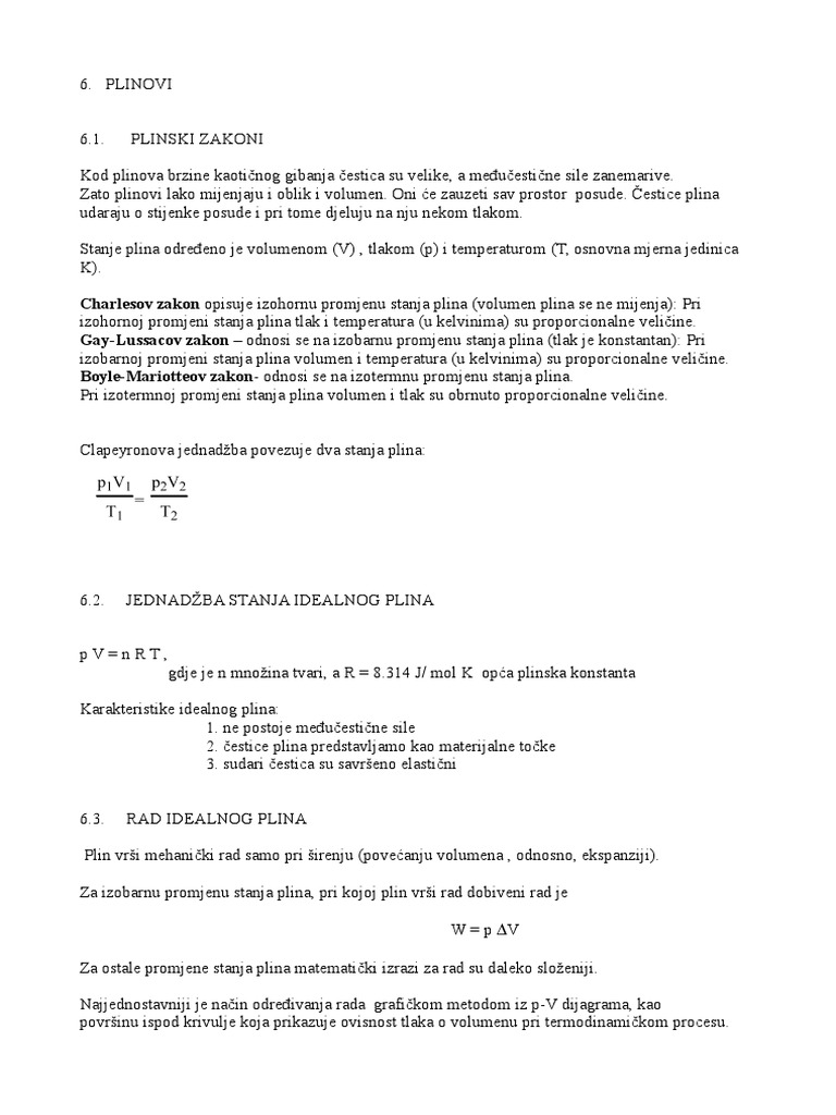 Termodinamika - Skripta | PDF