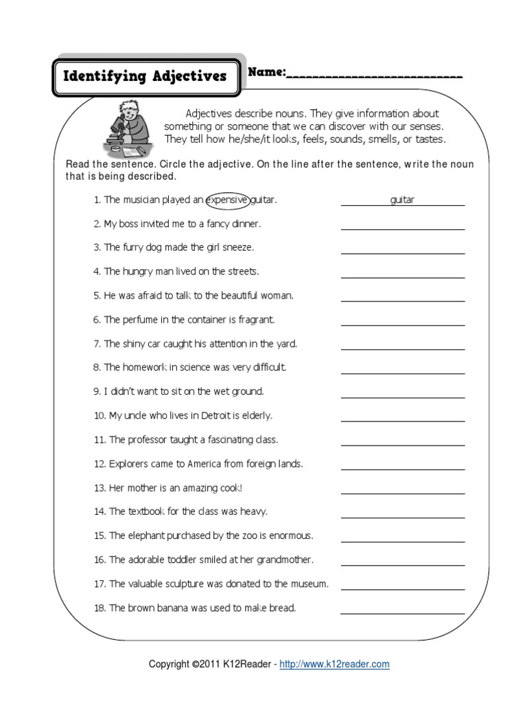 Identifying Adjectives | PDF | Art