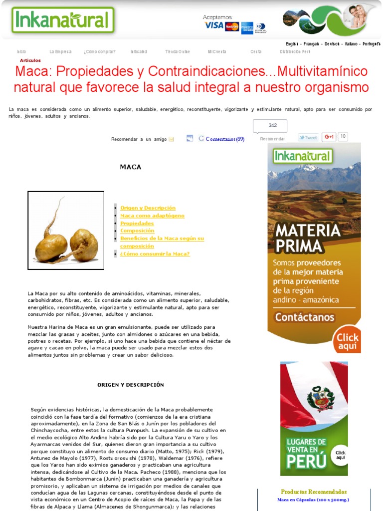 Contraindicaciones De La Maca Pdf Sistema Endocrino Hormona