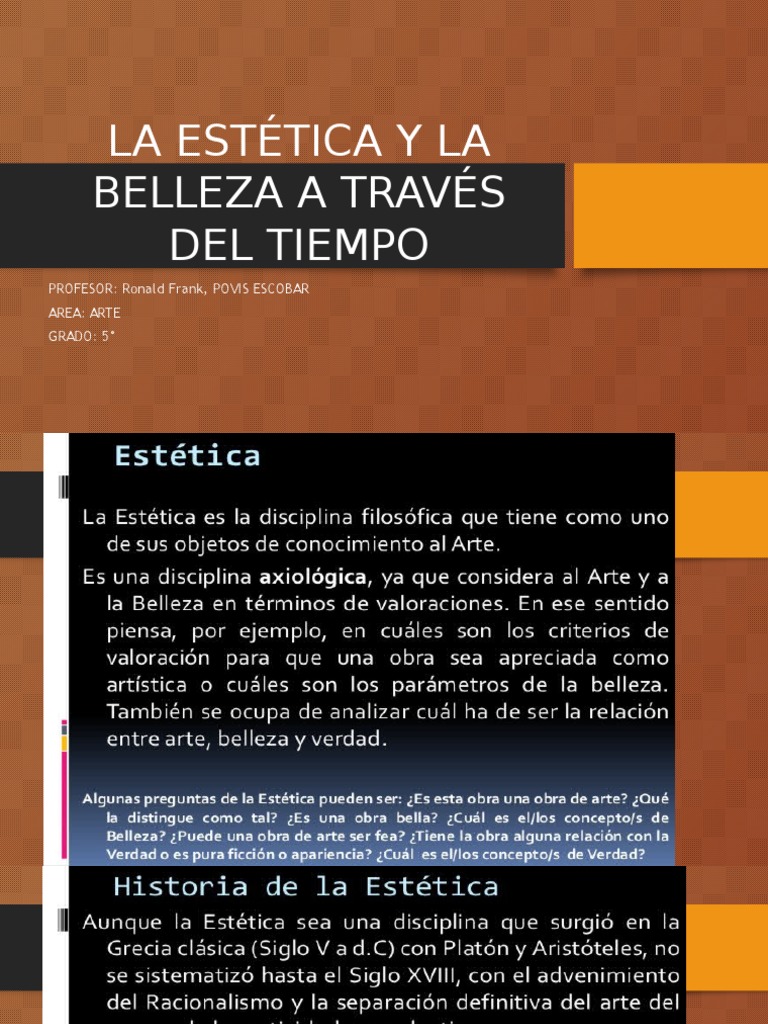 La Estética y La Belleza A Través Del Tiempo Quinto | PDF
