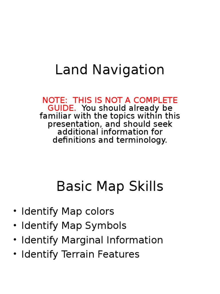 Army Land Navigation Basics Guide | PDF | Contour Line | Map
