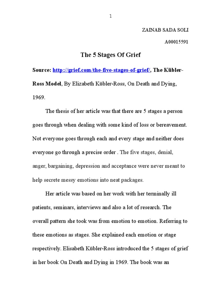 5 Stages of Grief. | PDF | Kübler Ross Model | Grief