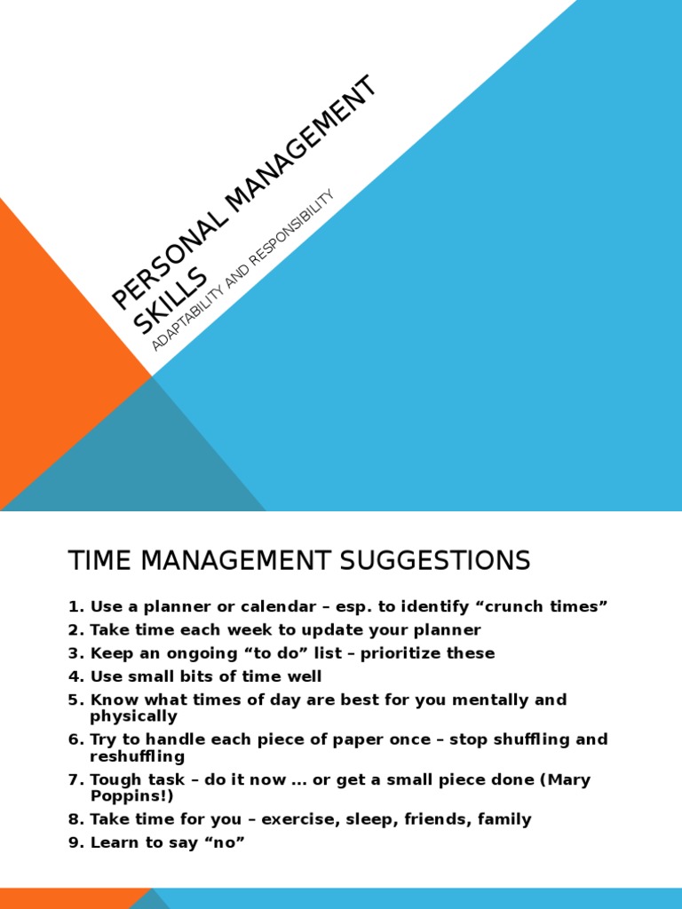Personal Management Skills Guide | PDF