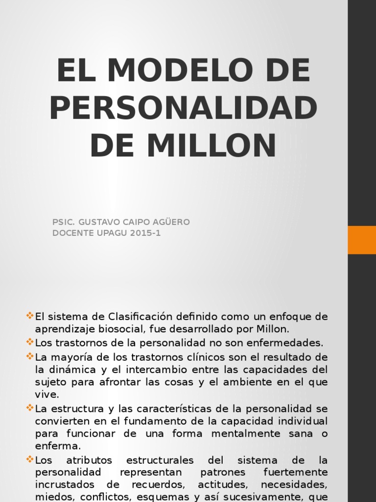 El modelo de personalidad de Millon: una perspectiva biosocial de los ...