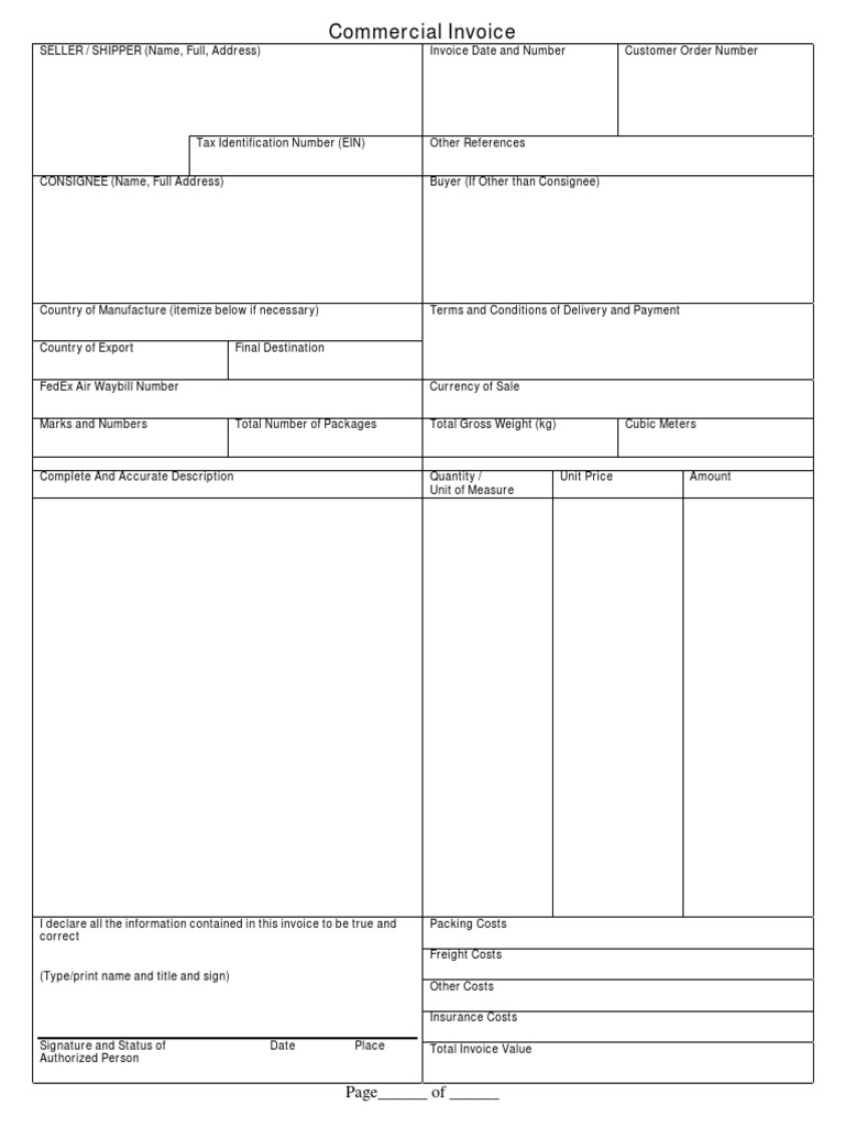 Comm Invoice | PDF