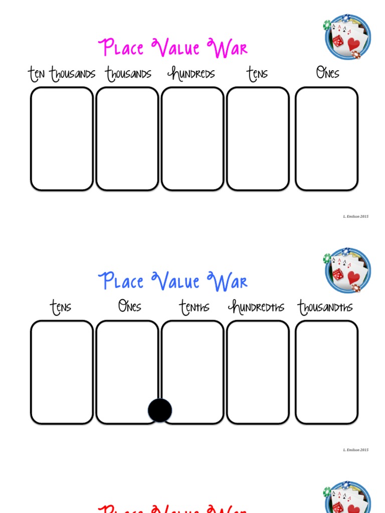 Place Value War | PDF | Playing Cards | Gambling