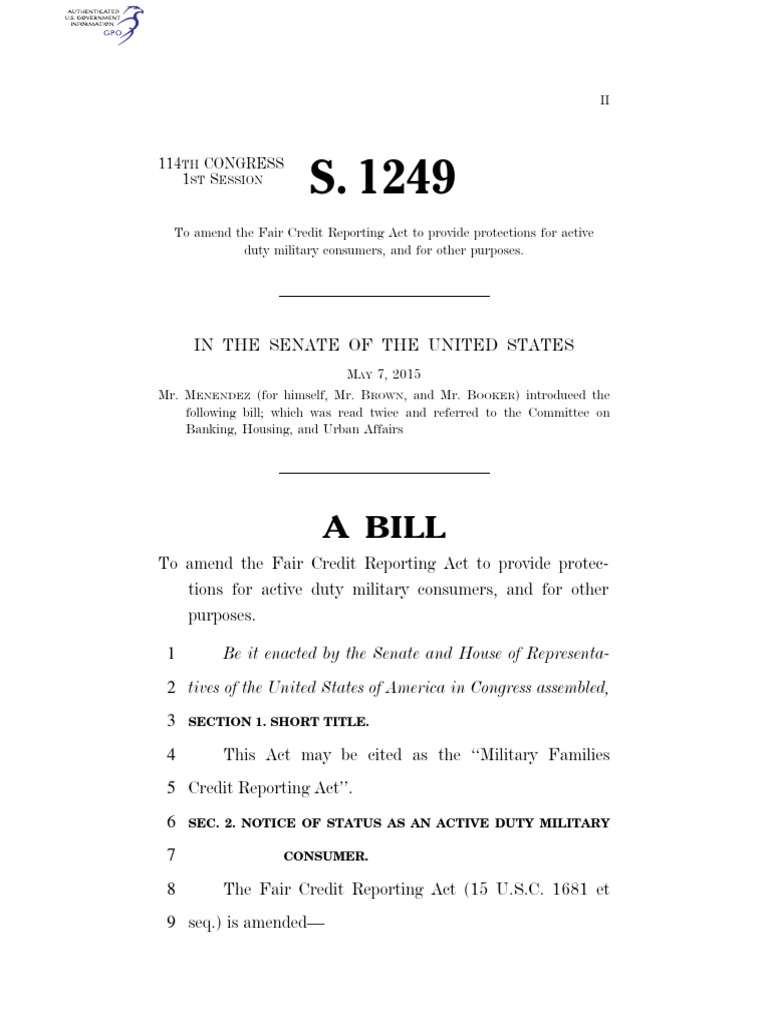 A Bill: 114 Congress 1 S | PDF | Legislative Branch Of The United ...
