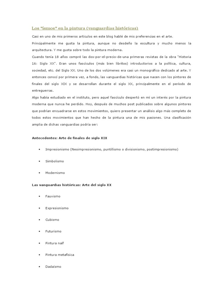 Los Ismos Pintura | PDF | Surrealismo | Pinturas