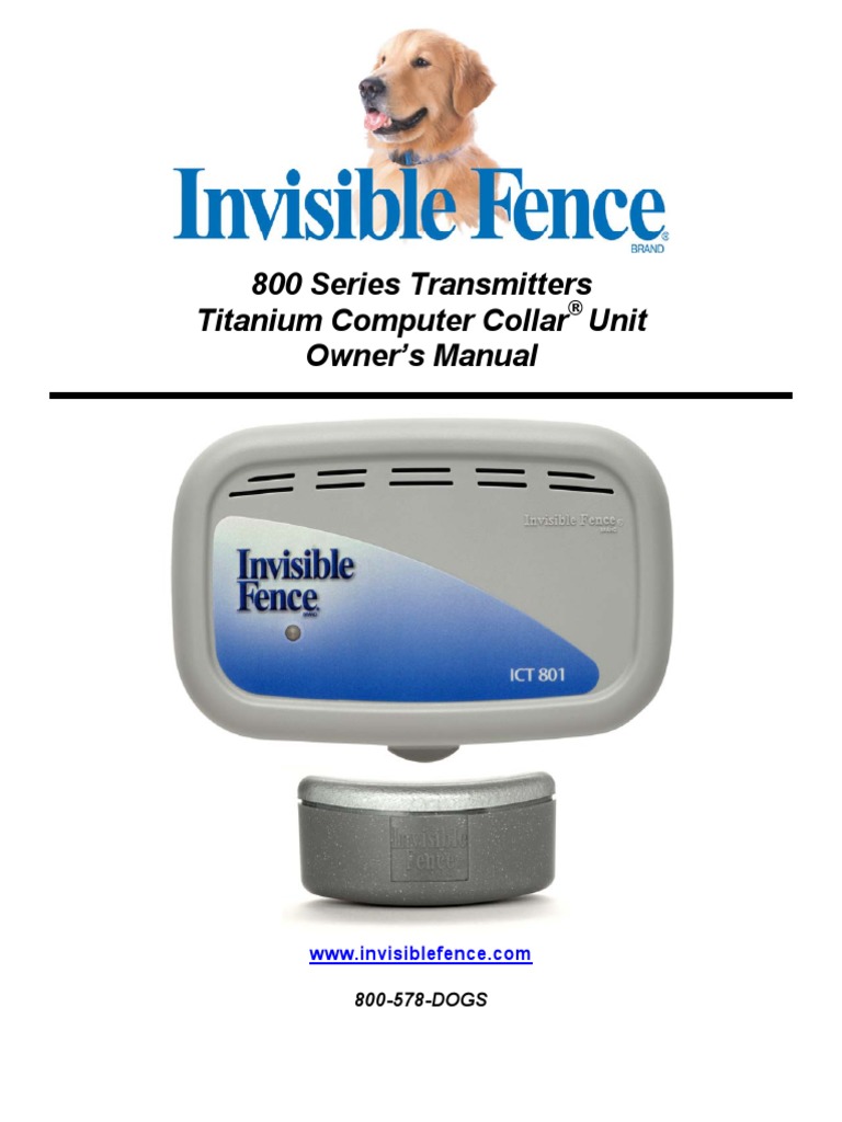 800 Series Transmitters Titanium Computer Collar Unit Owner's Manual | PDF