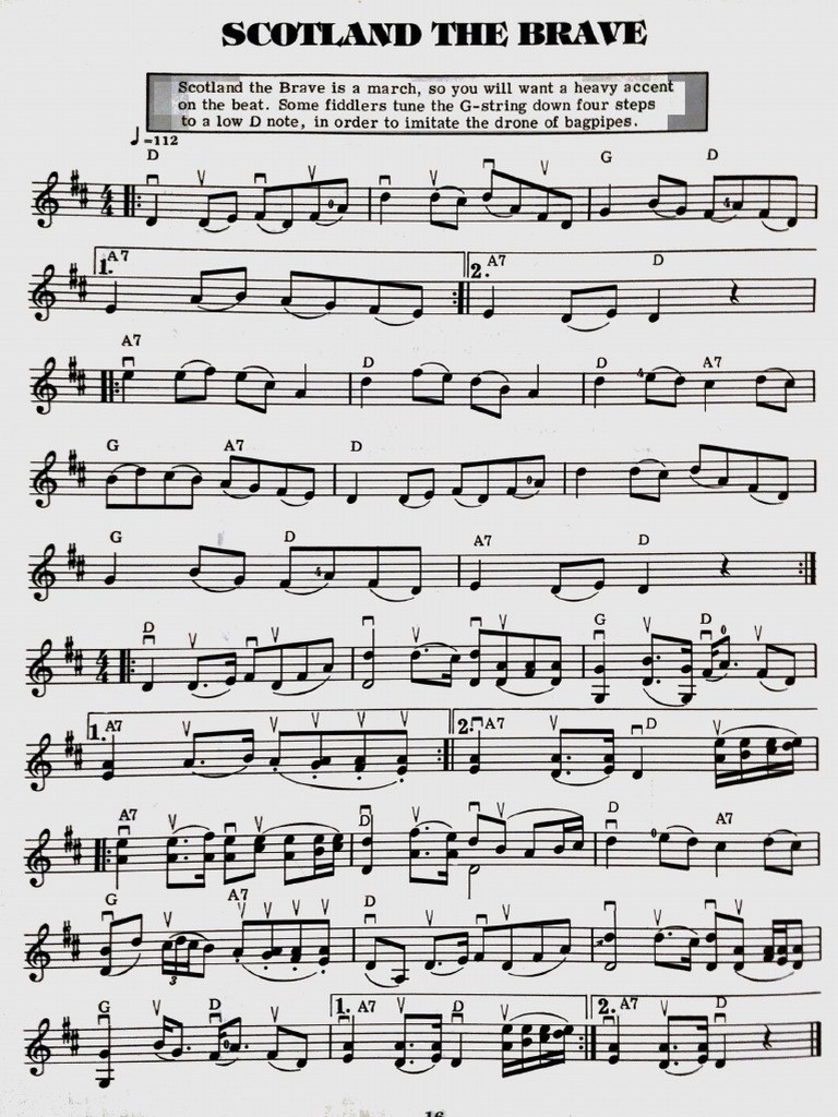 To A Low D Note, in Order To Imitate The Drone of Bagpipes | PDF