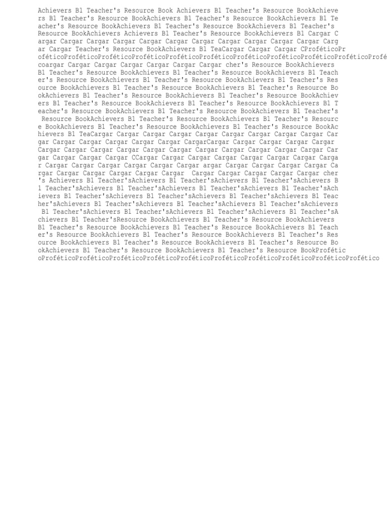 Achievers B1 Teacher's Resource Book | PDF