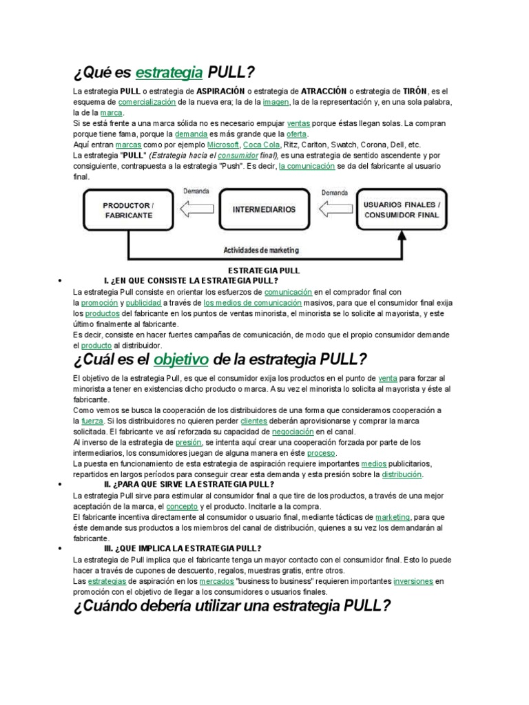 Estrategia PULL: Definición y Ejemplos | PDF | Distribución (comercial ...