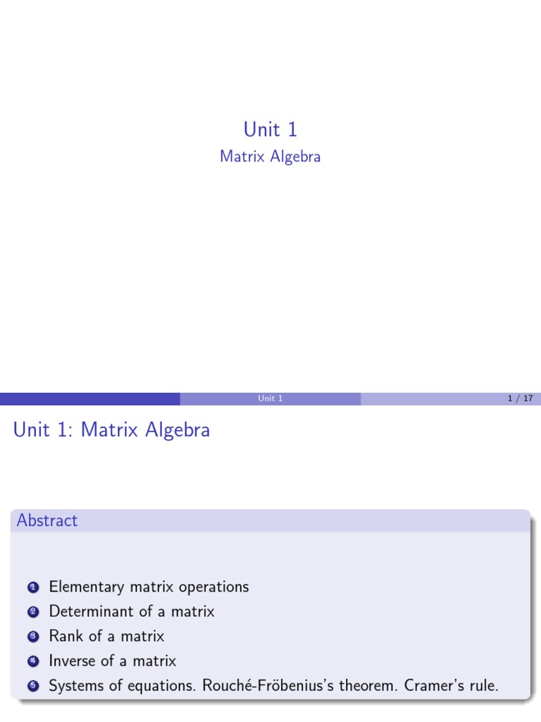Matrix Algebra Fundamentals: A Comprehensive Guide to Elementary Matrix ...