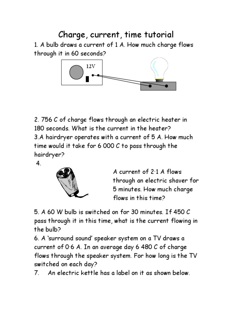 Charge, Current, Time Tutorial | PDF
