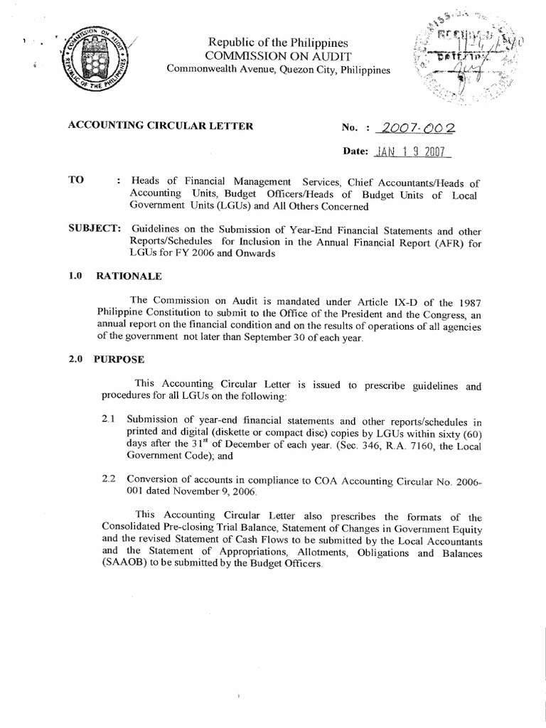 COA Accounting CL2007-002 | PDF | Financial Statement | Employment