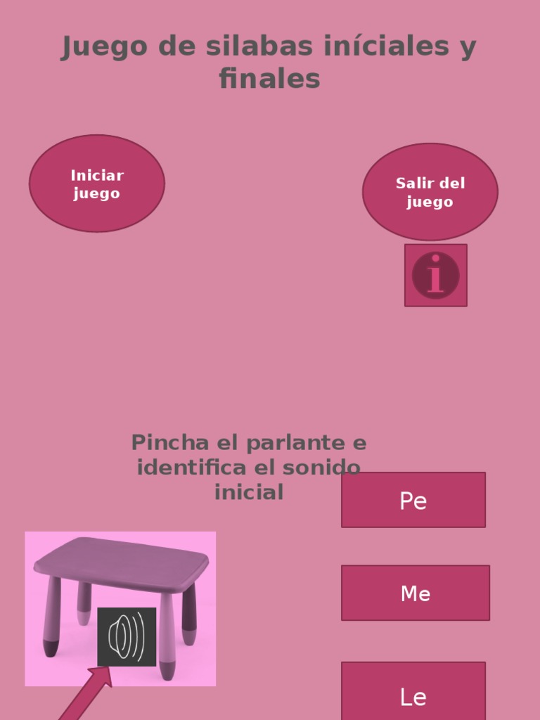 Juego de Silabas Iníciales y Finales | PDF