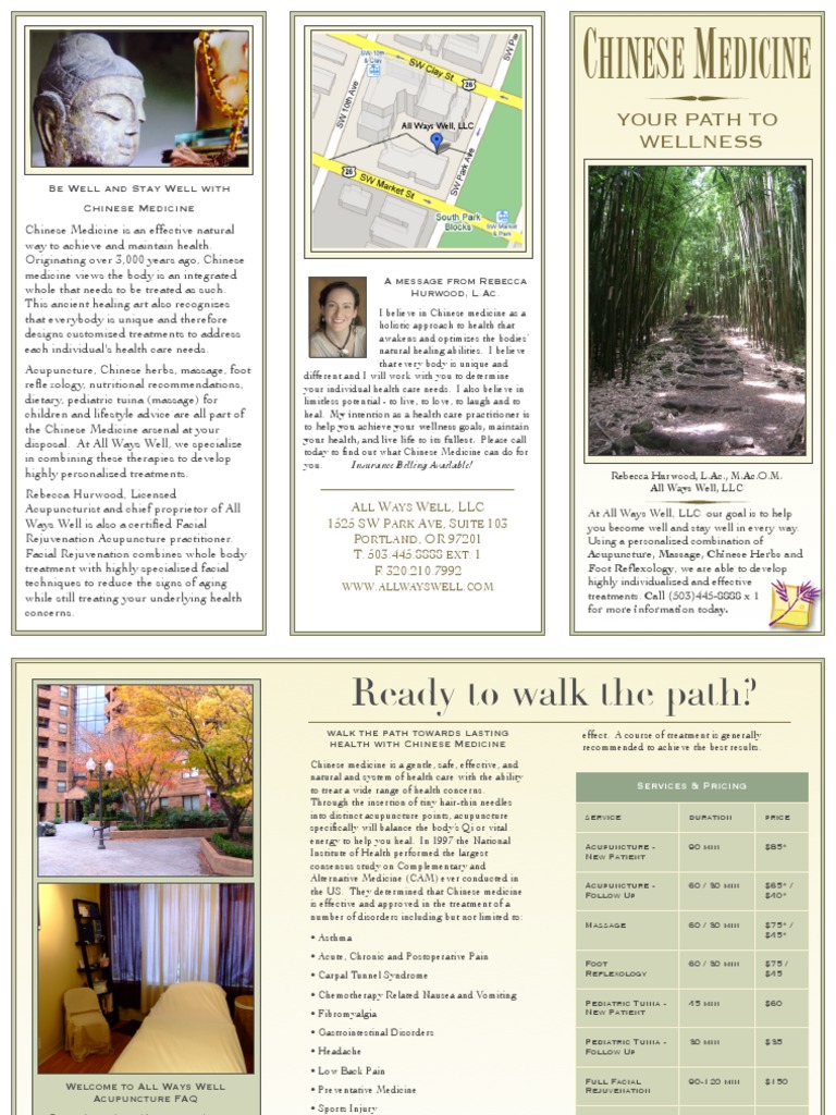 Acupuncture Brochure | Acupuncture | Traditional Chinese Medicine