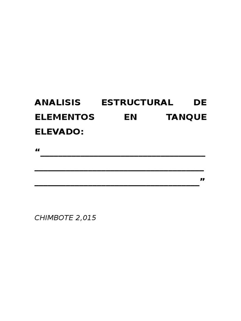 Analisis Estructural Tanque Elevado | PDF | Concreto reforzado | Hormigón