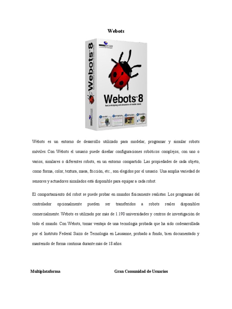 Webots | PDF | Robot | Robótica