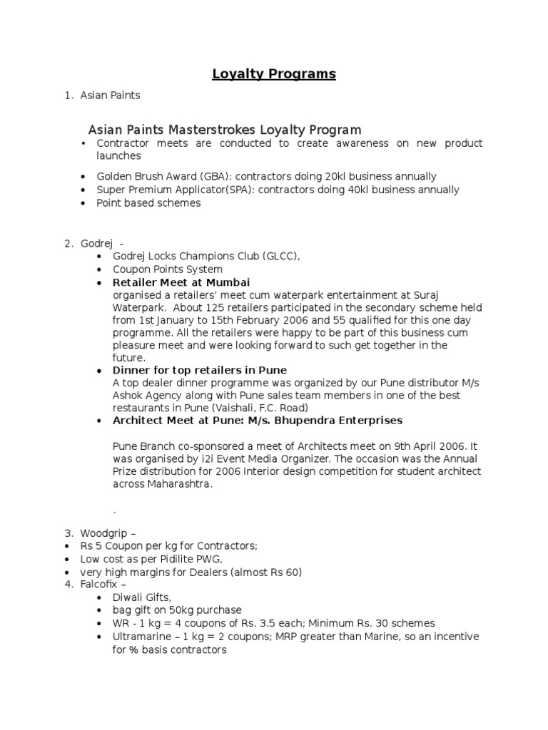 Asian Paints | PDF | Loyalty Program | Business