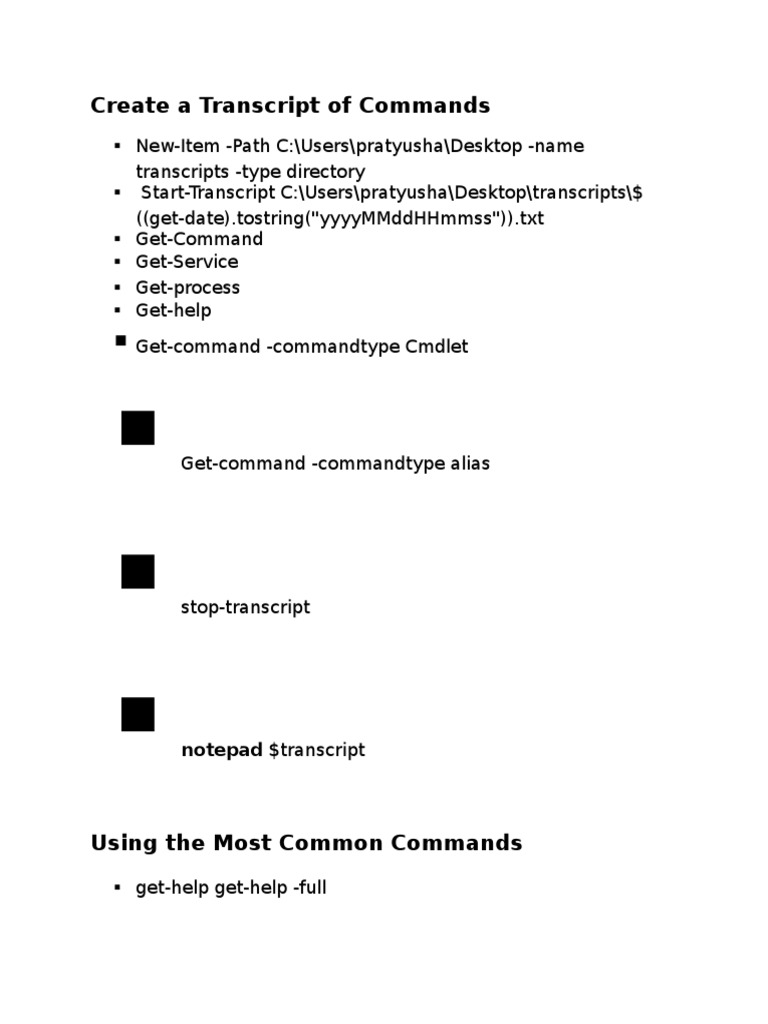 Create A Transcript of Commands | PDF