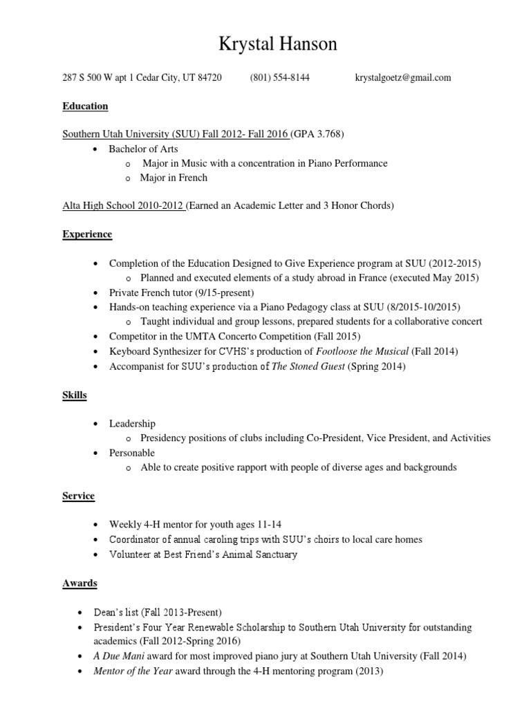 Resume Krystal Hanson | PDF