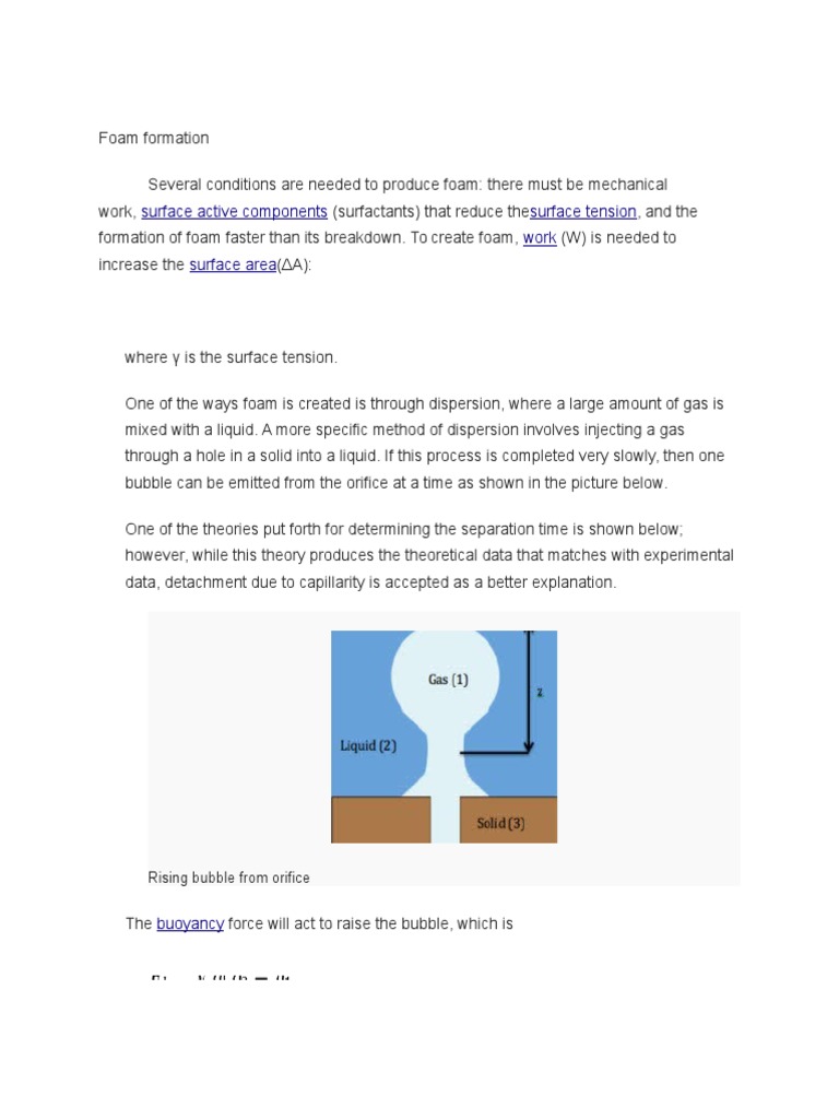 Foam Formation | PDF | Foam | Physical Sciences