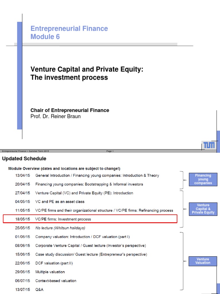 6 VC PE Investment Process | PDF | Venture Capital | Corporate Finance