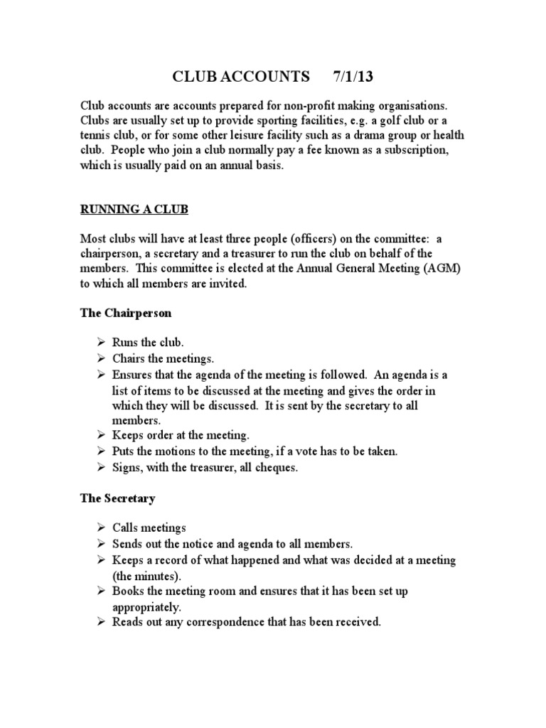 Club Accounts | PDF | Expense | Balance Sheet