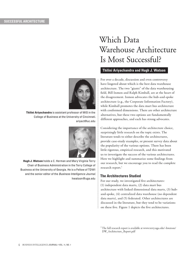 Which DW Architecture Is Most Successful | PDF | Data Warehouse ...