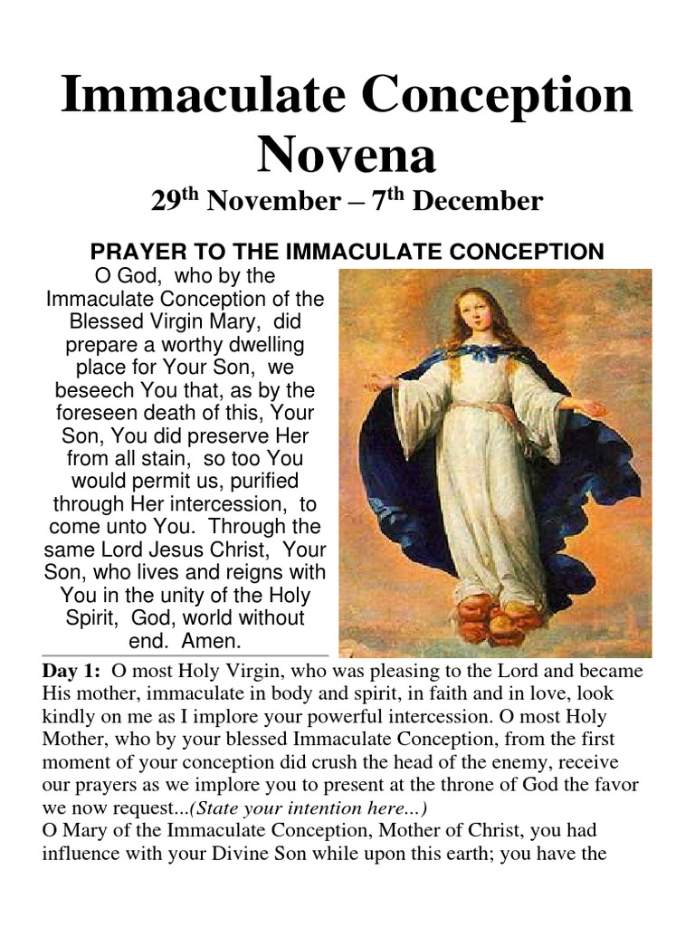 Immaculate Conception Novena | PDF | Mary, Mother Of Jesus | Divinity