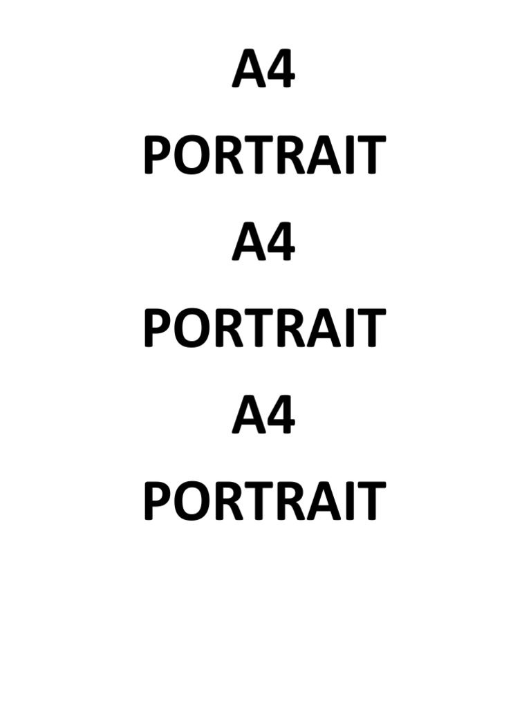 A4 Portrait Format Guide | PDF