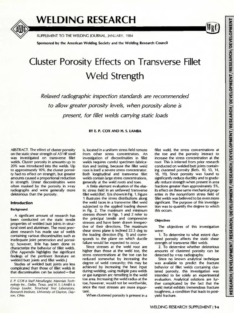 AWS Cluster Porosity in Fillet Weld | Strength Of Materials | Welding