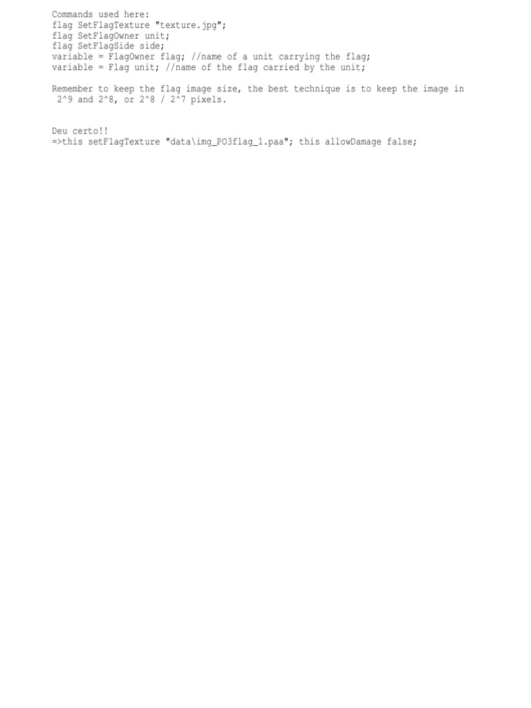 Arma 3 Flag Commands Guide | PDF