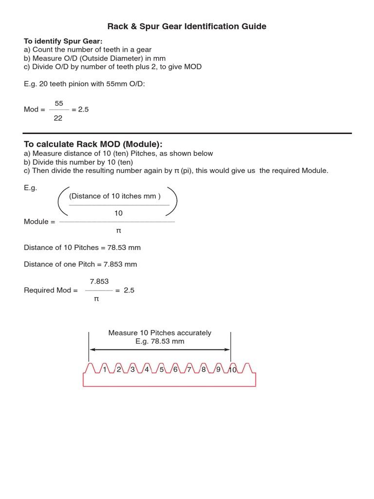 Rack and Pinion Identification | PDF