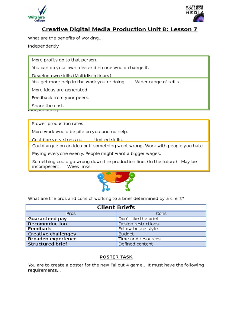 Handout - CDMP Unit 8 Lesson 7 | PDF | Career & Growth