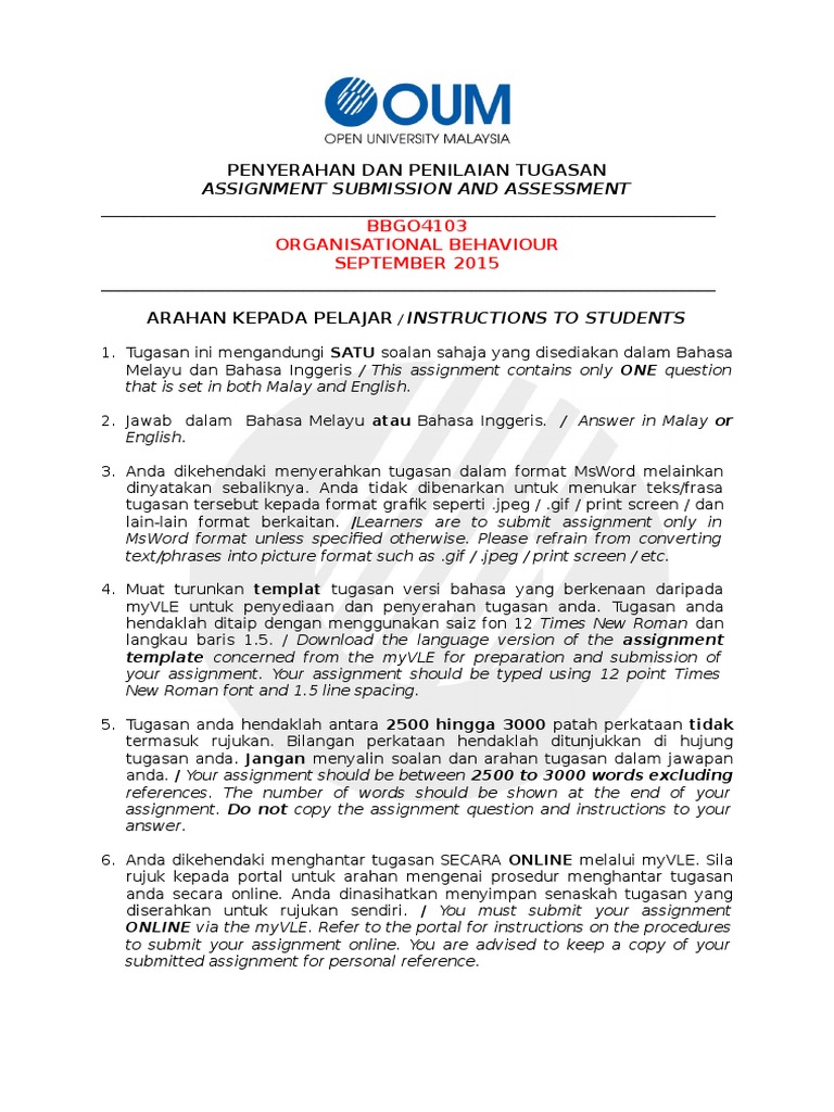BBGO4103 Organisational Behaviour Assignment | PDF