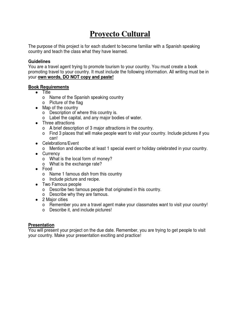Promote Your Spanish-Speaking Country | PDF | Foreign Language Studies