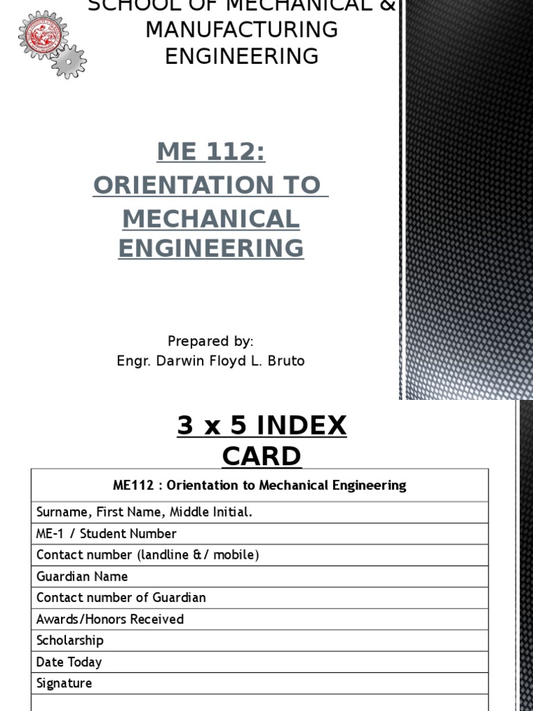 ME112 Week 1 | PDF | Engineering | Mechanical Engineering