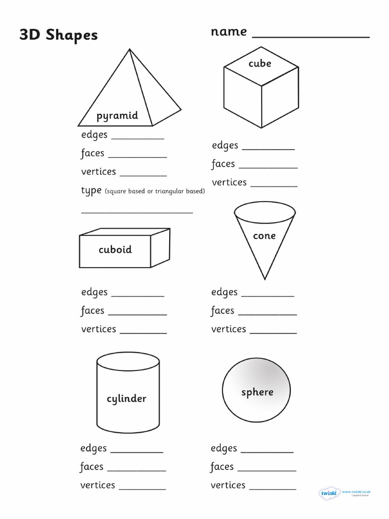 Lembaran Kerja 3D Shape | PDF