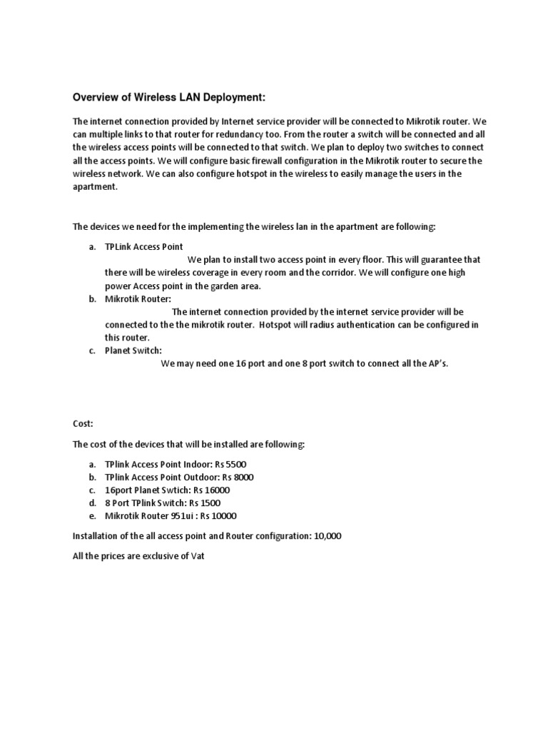 Wireless LAN Deployment Overview | PDF | Computers | Technology ...