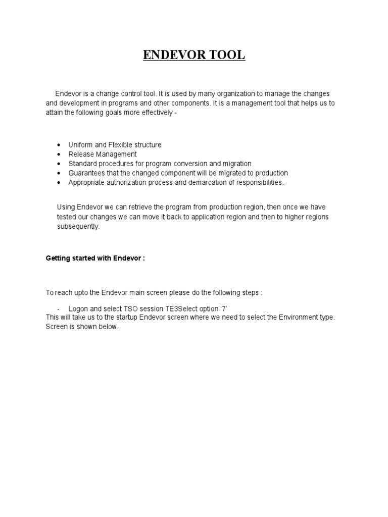 Endevor Tool | PDF | Software Development | Computer Architecture
