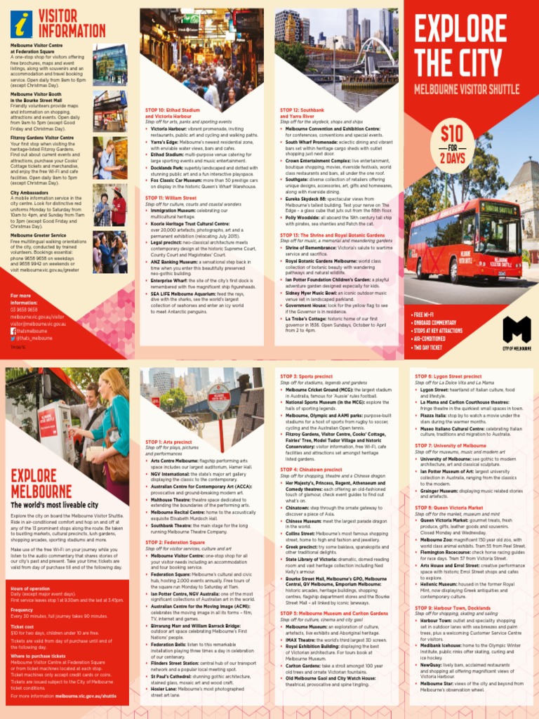 Visitor Shuttle Brochure | PDF | Melbourne | Library And Museum