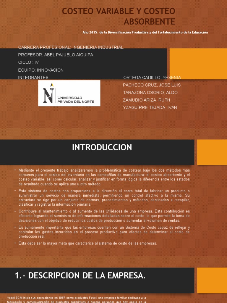 Costeo Variable y Costeo Absorbente | PDF | Costo | Presupuesto