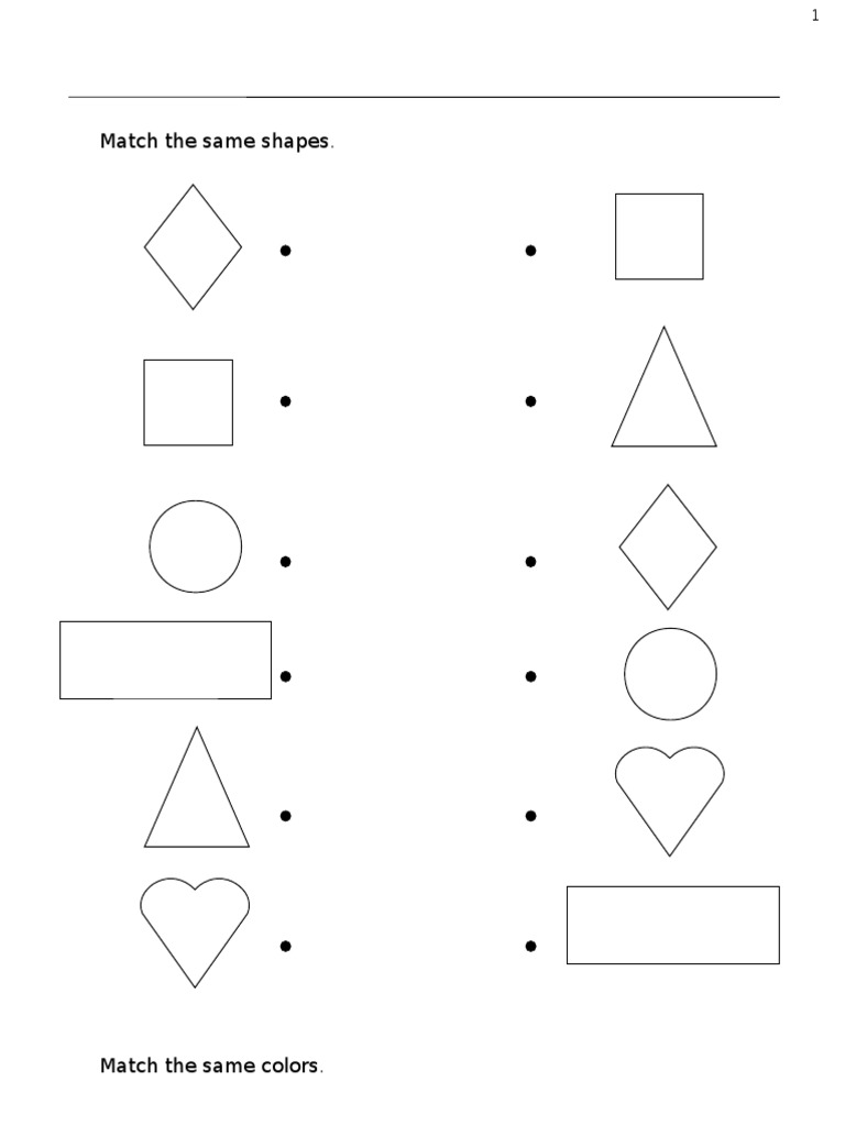 Shape and Color Matching Activities | PDF
